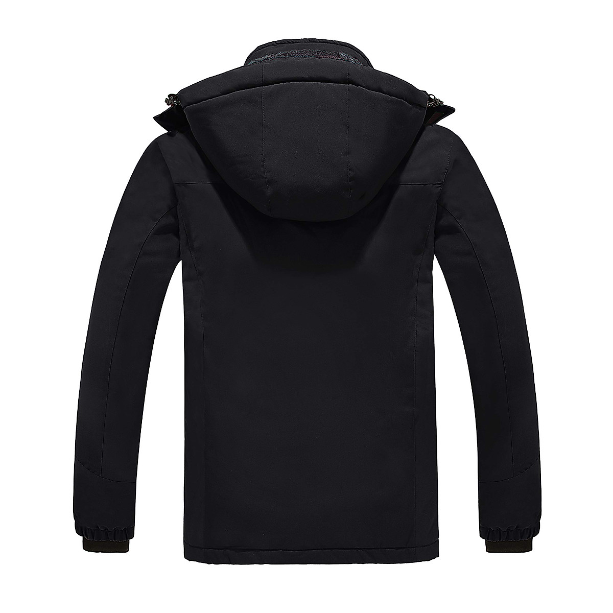 wantdo Men's Winter Hooded Ski Jacket Coat Waterproof Snowboard Jacket Black XL