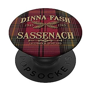 Dinna Fash Dragonfly Sassenach | Tartan Red | Scottish Gift PopSockets Swappable PopGrip