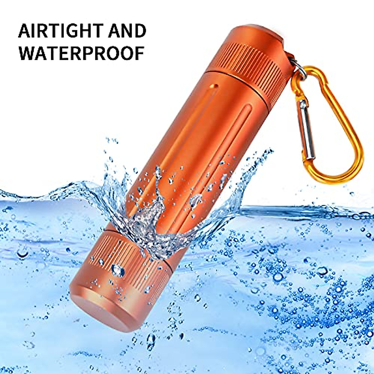 Smell Proof Container Airtight Stash Jar, Aluminum Alloy Herb Container Waterproof Storage Container with Carabiner, Multipurpose Smell Proof Jar for Outdoors