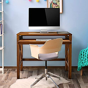 Casual Home Montego Folding Desk with Pull-Out Tray-Warm Brown