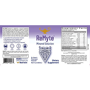 RnA ReSet - ReMyte Electrolyte Mineral Solution, Liquid Multi Mineral, 12 Minerals Including Iodine, Selenium, Zinc, Magnesium, Boron, 480 ml - by Dr. Carolyn Dean (2-Pack)
