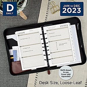 AT-A-GLANCE 2023 Weekly & Monthly Planner Refill, Hourly, 91010 Day-Timer, 5-1/2" x 8-1/2", Size 4, Desk Size, Loose Leaf, Monthly Tabs (481-285Y)