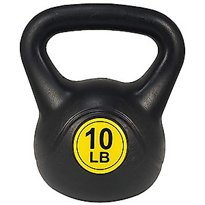 Signature Fitness Wide Grip Kettlebell Exercise Fitness Weight, Set of 3, Includes 10 lbs, 15 lbs, 20 lbs, Multicolor