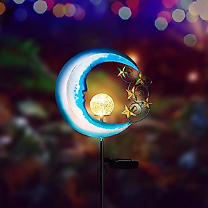 Solar Outdoor Lights Garden Decor - Waterproof Moon Decor Solar Powered Patio Decor Pathway Landscape, Garden Stakes Decorative Solar Lights