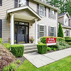 3 Pack 12 x 16 Inch for Sale Signs with Stake Real Estate Sale Sign Posts Corrugated Plastic Red White Double Sided with Directional Arrow for Real Estate Agents Supplies