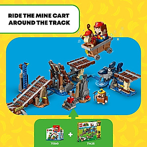 LEGO Super Mario Diddy Kong's Mine Cart Ride Expansion Set 71425, Collectible Building Toy with Brick Built Funky Kong Figure, Super Mario Gift Set for Kids Ages 8-10 to Combine with a Starter Course