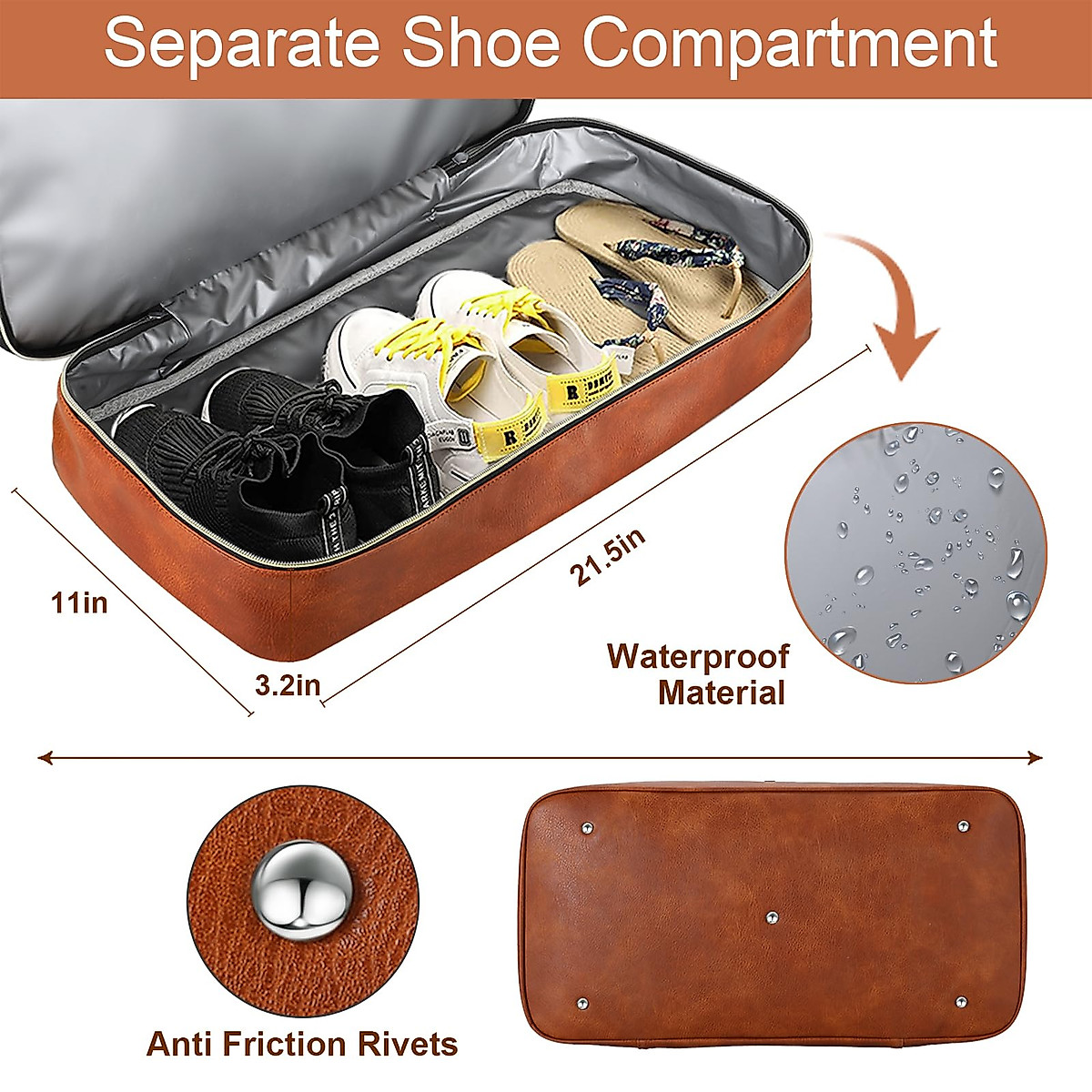 Weekender Bag for Women, Travel Duffel Bag Carry On Overnight Bag with Shoe Compartment Large Nylon Travel Weekend Tote Bag