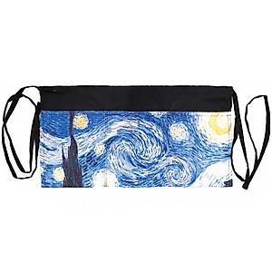 Waitress Apron with 3 Pockets,Blue Waist Server Aprons,Waiter Half Apron for Women,Serving Apron(Starry Night)
