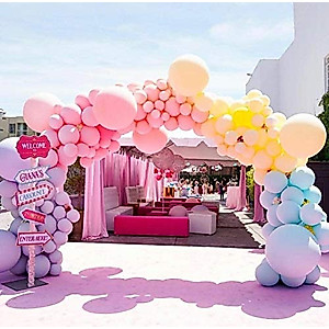 18 inch Pastel Balloons for Parties 10 pcs Macaron Latex Balloons for Birthday Wedding Engagement Anniversary Christmas Festival Picnic or any Friends & Family Party Decorations-pastel pink