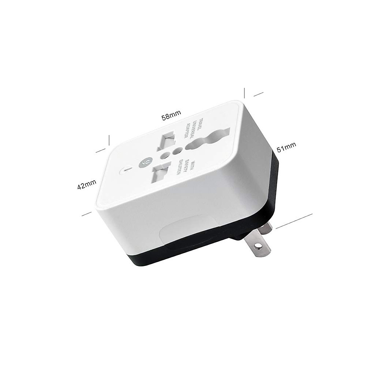 Universal Power Travel Plug Adapter Converting from EU/UK/CN/AU/JP to US (2 USB Ports)