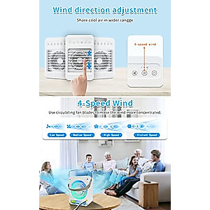 Portable Air Conditioners Fan, 600ml Water Tank Personal Mini Air Conditioners with 4 Wind Speeds, 2-6H Timer USB Evaporative Air Cooler Fan with LED Light for Home Office Bedroom Kitchen