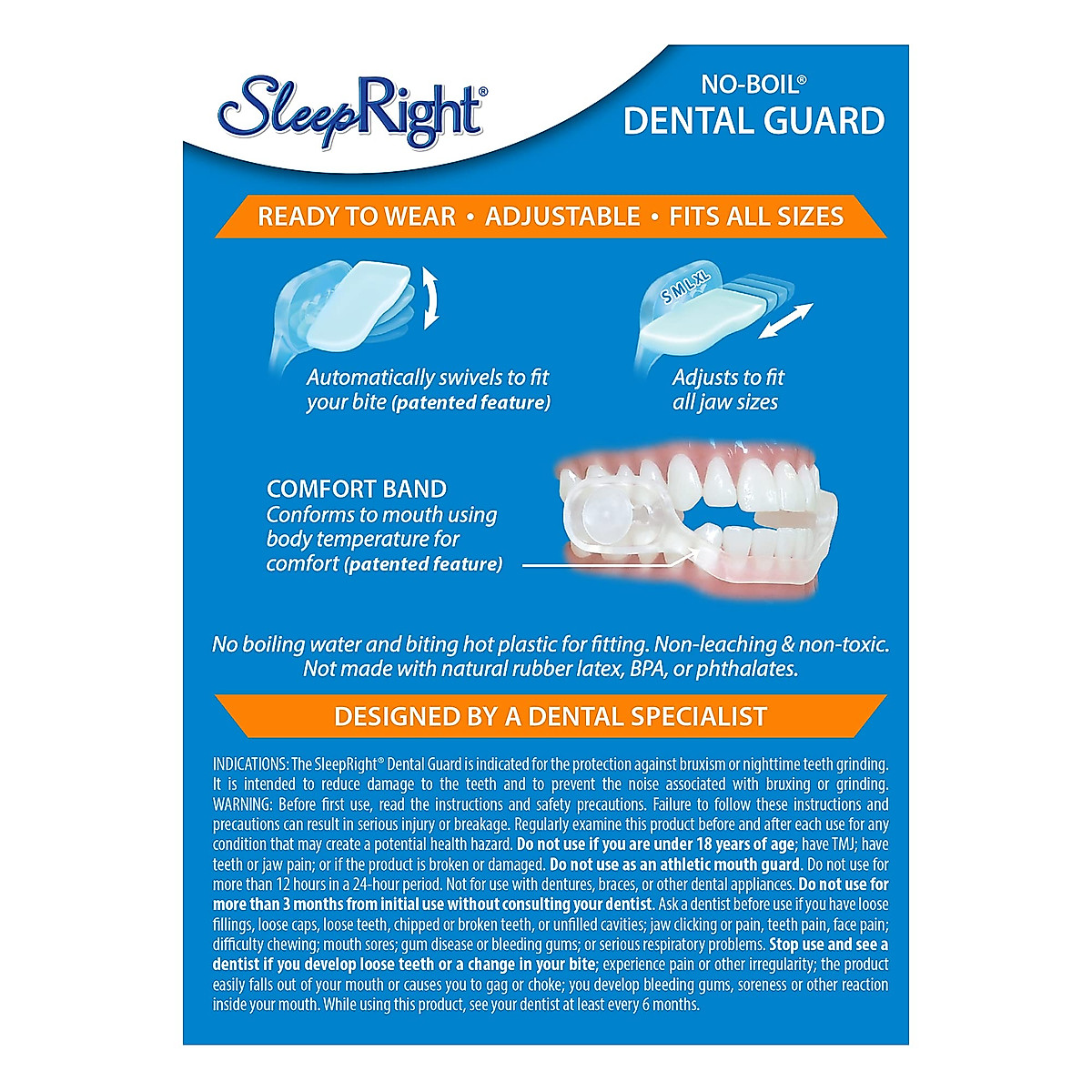 SleepRight Ultra-Comfort Dental Guard Mouth Guard to Prevent Teeth Grinding - No Boil - Extra Strong
