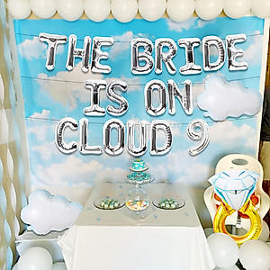 LaVenty Bride is on cloud 9 Balloons Bride is on cloud 9 Banner Decoration Backdrop The Bride Is On Cloud 9 Bachelorette Decoration