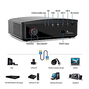 Thick Full 4K 1920x1080P LCD 9.0 WiFi LED Home Theater Video Projector Beamer for Smartphone Tablet