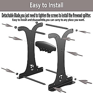 Kweetle Detachable Firewood Kindling Splitter, Manual Kindling Wood Splitting Tool with Gloves, High Carbon Steel Log Splitting Wedge Tool Firewood Splitter for Home Garden Outdoor