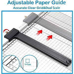 Paper Cutter for Cardstock Heavy Duty 12 inch, 12" Cut Length Guillotine Paper Trimmer for Cardstock Metal Base, 12 Sheets Capacity, for Home Office Classroom School, Off White