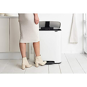 Brabantia Recycling Pedal Bin, Steel, White, Large (2x30L)