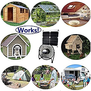 GOODSOZ 10W Solar Panel Fan Outdoor for Home Chicken House RV Car Gazebo Ventilation System