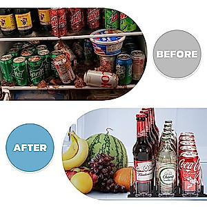 Upgrade Drink Dispenser for Fridge, Iklestar Self-Sliding Soda Can Organizer for Refrigerator and Adjustable Width, 12oz to 20oz holds 15+ Cans(3 Rows, 38 CM)