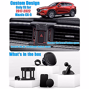 Mengfly Car Phone Holder, Car Air Vent Phone Stand Mount, for Mazda CX-5 2023 2022 2021 2020 2019 2018 2017, Auto Dashboard Magnetic Navigation Bracket, for iPhone, Samsung and All Smartphone