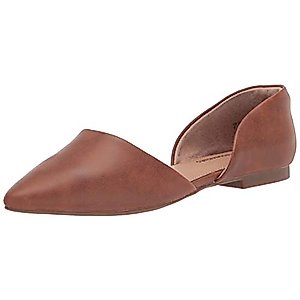 Amazon Essentials Women's D'Orsay Flat Ballet, Tan, 7.5