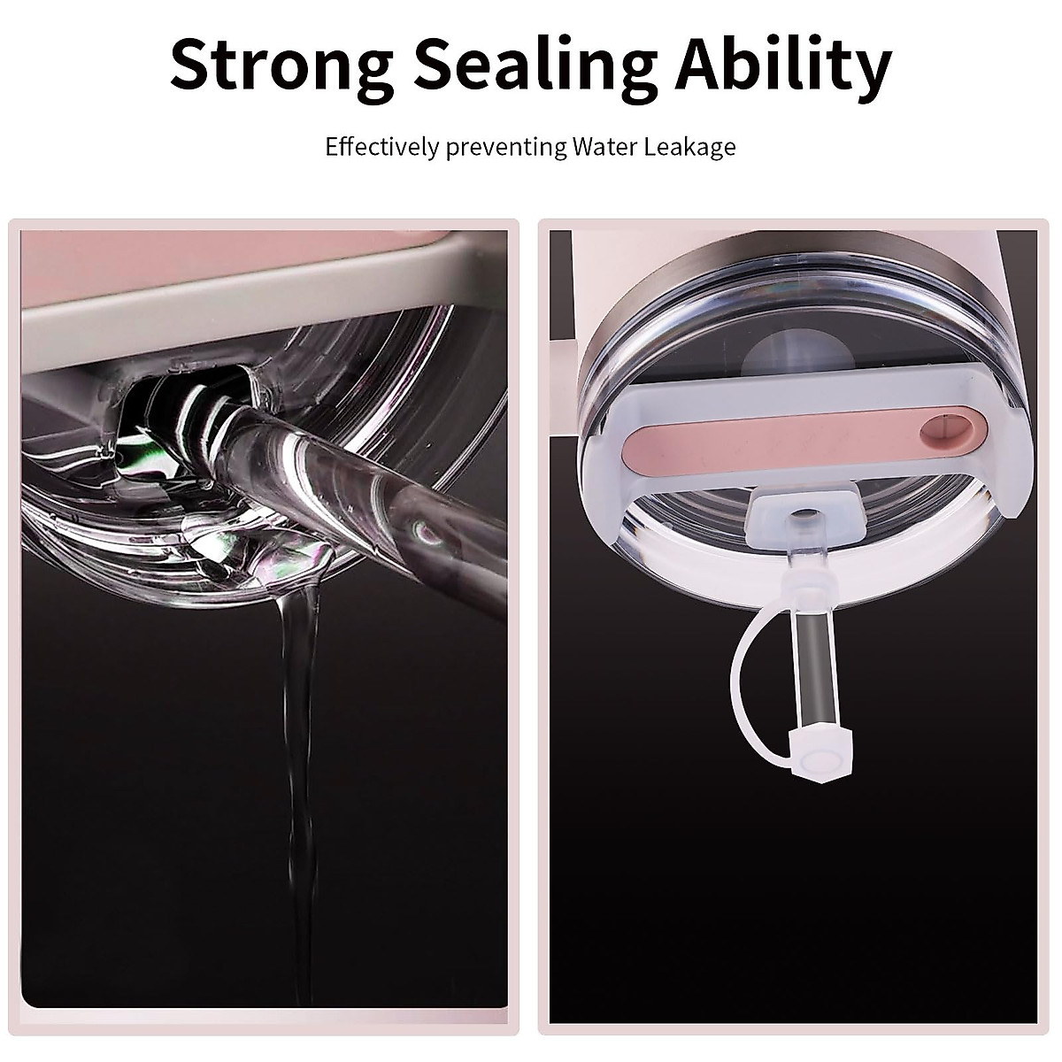 Stanley Cup Accessories Set Including 9 Pcs Silicone Spill Proof Stopper,3 Pcs Straw Cover Cap for 9-10 mm animal Straw Topper, 3Pcs Reusable Straw and 1 Cleaning Brush for Stanley Cup 40oz & 30oz