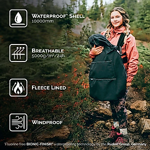 JAN & JUL Waterproof Baby Rain Cover with Hood and Pockets, Universal for Baby Carriers and Strollers (Black)