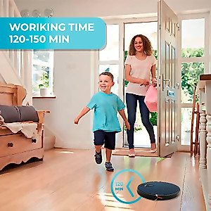 GLOBAL ELECTRONICS Robot Vacuum Cleaner, Wi-Fi, Personalized Cleaning Recommendations, Compatible with Alexa, Good for Pet Hair, Self-Charging, Robotic Vacuum Cleaner for Hardfloor and Carpet Cleaner