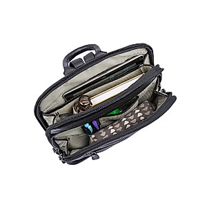 Zinda Genuine Leathers Unisex City Backpack Tablet Compatible Multiple Pockets Bookbag Satchel Daypack (Black)