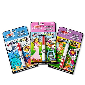 Melissa & Doug On the Go ColorBlast! Activity Books Set - Fairy, Princess, and Sea Life
