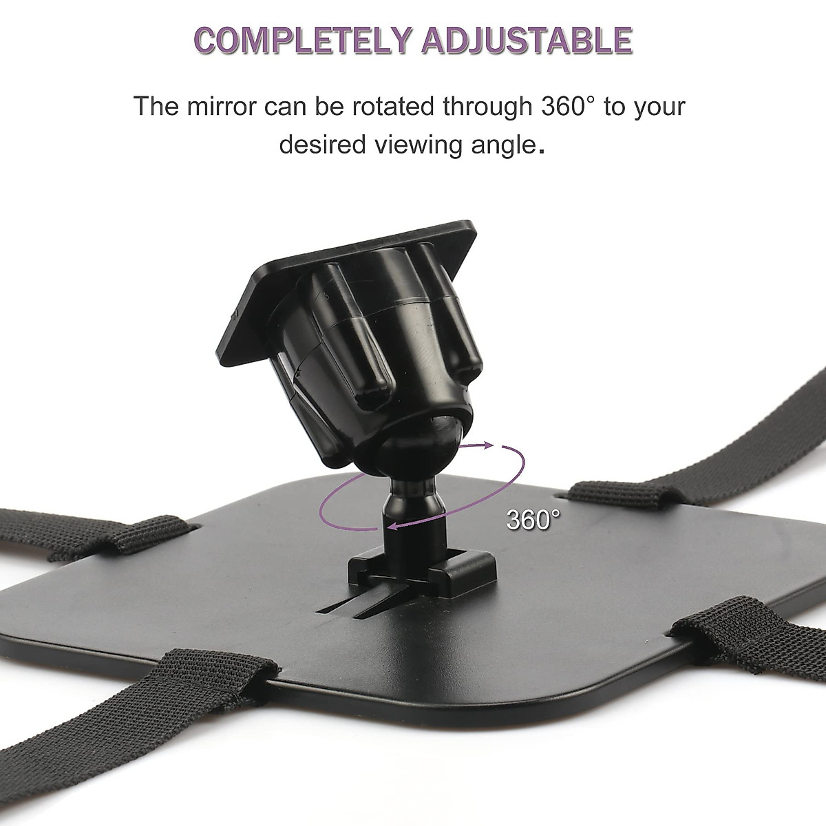 UYYE Baby Car Mirror, Adjustable Car Seat Mirror, Safety Car Seat Mirror for Rear Facing Infant,Shatterproof Baby Mirror for Car Interior Accessories-Black