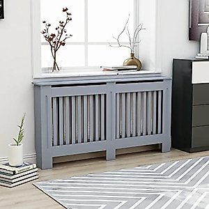 vidaXL Radiator Cover Anthracite 59.8"x7.5"x31.9" MDF