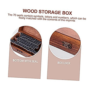 SEWACC 1 Box English Alphabet Stamp Decor Wooden Stamps Retro Decor DIY Wooden Retro Decorative Wooden Rubber Wooden Scrapbook Seal DIY Planner Stamp Letters Numbers Stamp Seal Card