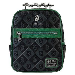 Loungefly Harry Potter: Slytherin Mini-Backpack with Wand Handle, Amazon Exclusive
