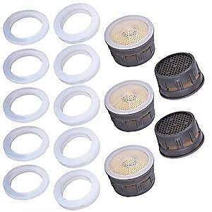 5 Pack 1.5 GPM Regular Size Water-Saving Sink Faucet Aerator Insert Replacements, Flow Restrictor Sink Faucet Aerators Replacement Parts for Bathroom or Kitchen by NIDAYE