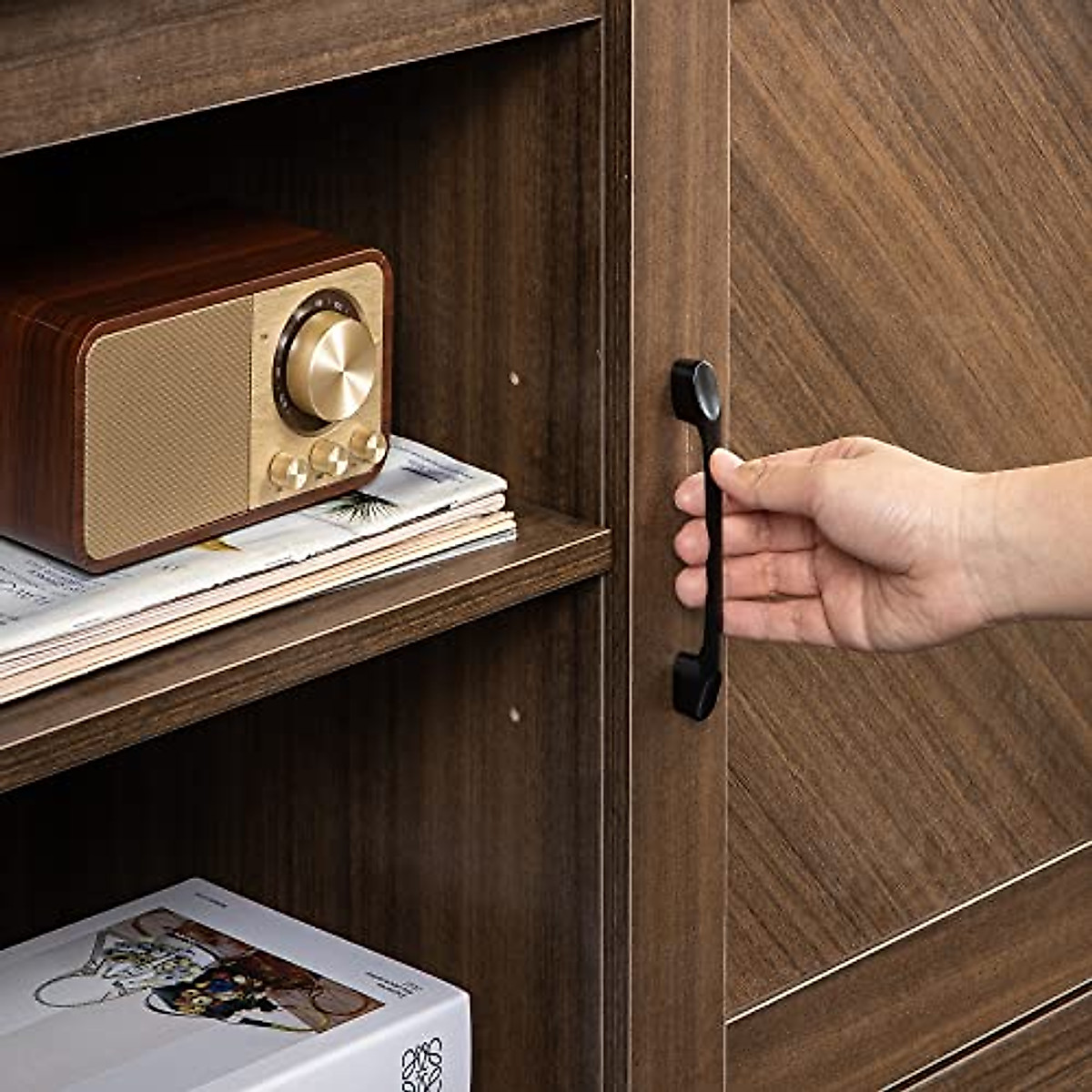 ZINUS Bennett TV Stand for TVs up to 65”, Farmhouse Style Entertainment Center, TV Stand with Storage, Living Room or Bedroom Furniture, Brown