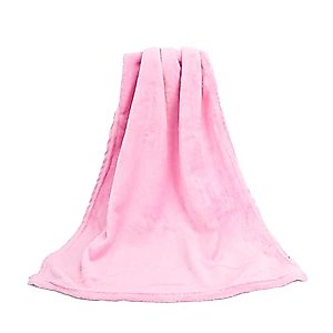 Smalibal Fleece Blankets, Super Soft Flannel Blanket for Bed, Solid Color Thickened Luxury Cozy Microfiber Plush Fuzzy Blanket Sofa Bedroom Throw Rug Pink 70x100cm