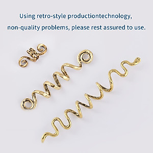 FRDTLUTHW Gold Snake Hair Jewelry for Braids, Halloween Hair Decoration, Dreadlock Accessories for Women(pack of 6)