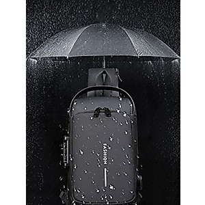 Wenini USB Charging Sport Sling Anti-Theft Shoulder Bag,one Shoulder Satchel Water-Repellent and Drop-Resistant Material, Black