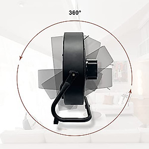 MOCIFI 12 Inch High Velocity Rechargeable Floor Fan with Metal Blade 12-Speed Portable Powered Operated Fan for Home, Travel, Commercial, Residential, Outdoor Indoor Use, Black