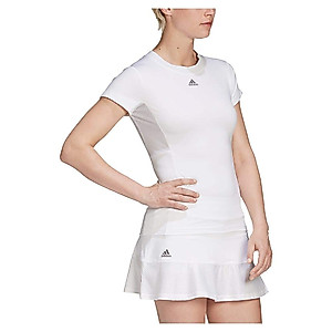 adidas womens AEROREADY Freelift Tennis Match T-Shirt White/Grey Small