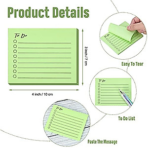 EOOUT 10 Pack to Do List Sticky Notes, 500 Sheets Self-Stick to Do Sticky Notes with Line, 3x4 Inch Adhesive Memo Sticky Notes Notepad Bulk, Home Office School Planner Reminder Supplies