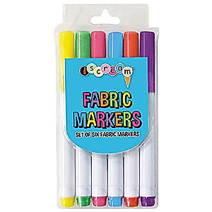 iscream Color Me! Baseball/Softball Shaped 10" x 10" Coloring Pillow with 6 Fabric Markers