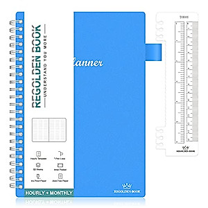 Weekly Schedule Planner Undated with Year Weekly Monthly, Regolden-Book Hourly Appointment Book Academic Planner, 53 Weeks,12 Month Journal Notebook Productivity with Twin-Wire Binding Flexible Cover