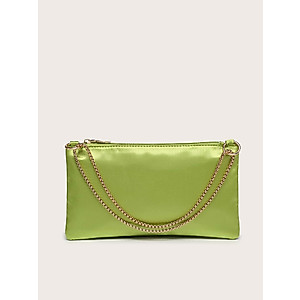 Verdusa Women's Satin Evening Handbag Shoulder Bag Purse Light Green one-size
