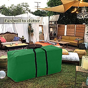 Orqihod Outdoor Cushion Covers and Storage Bag, 68”x30“x20”Extra Large Patio Furniture Seat Cushions Carrying Bag, Green, Waterproof