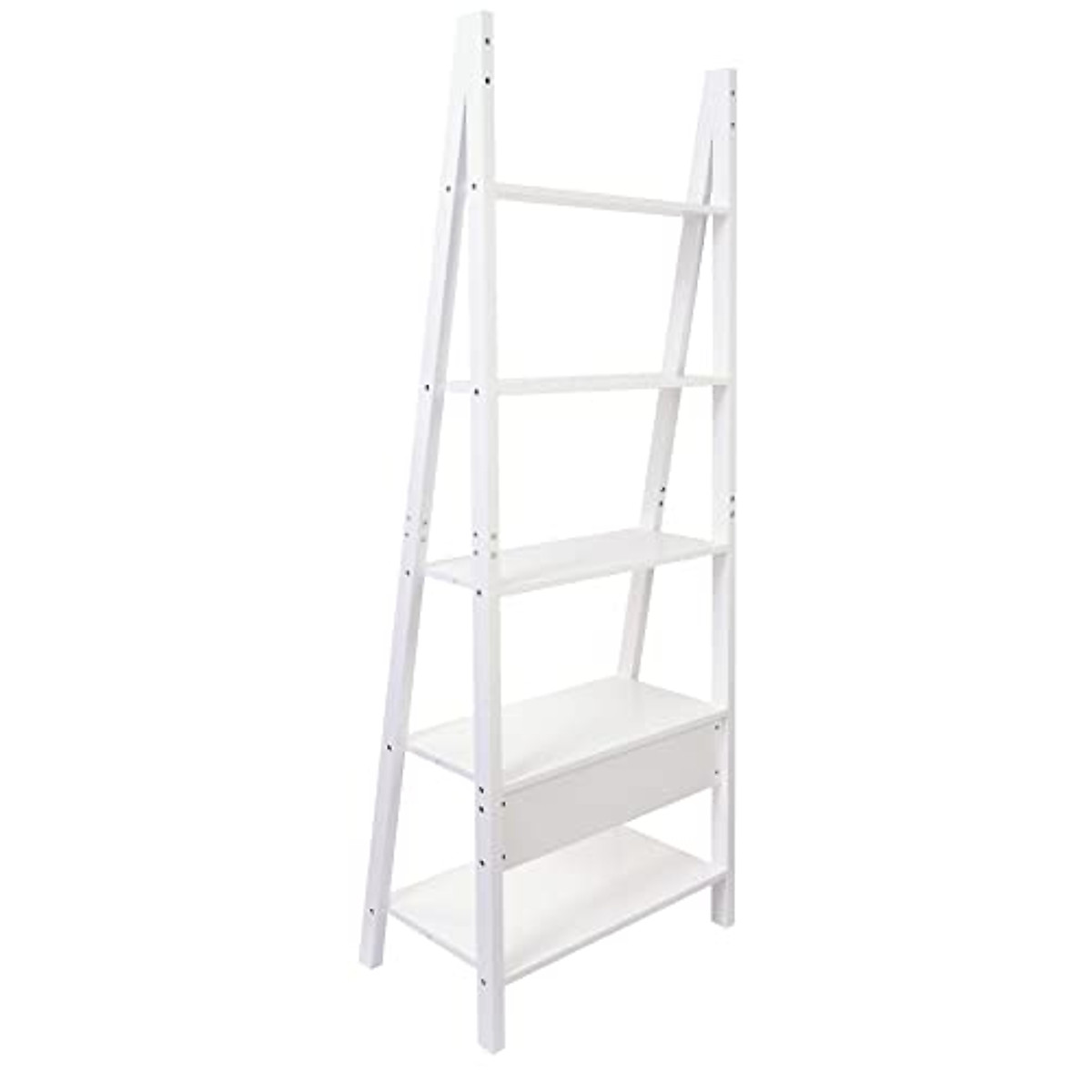 Kiera Grace Providence Miller Floor Shelf – White Matte Finish, 5-Tiered, 71-Inch by 25-Inch by 18-Inch