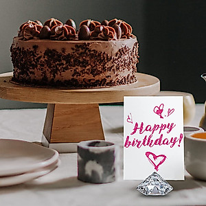 EDEVOLUTION 12 Pack Diamond Place Card Holders Stands, Sturdy Acrylic Table Numbers Card Holder, Crystal Harp-Clip Place Name Photo Card Holders for Party Wedding Table Decorations