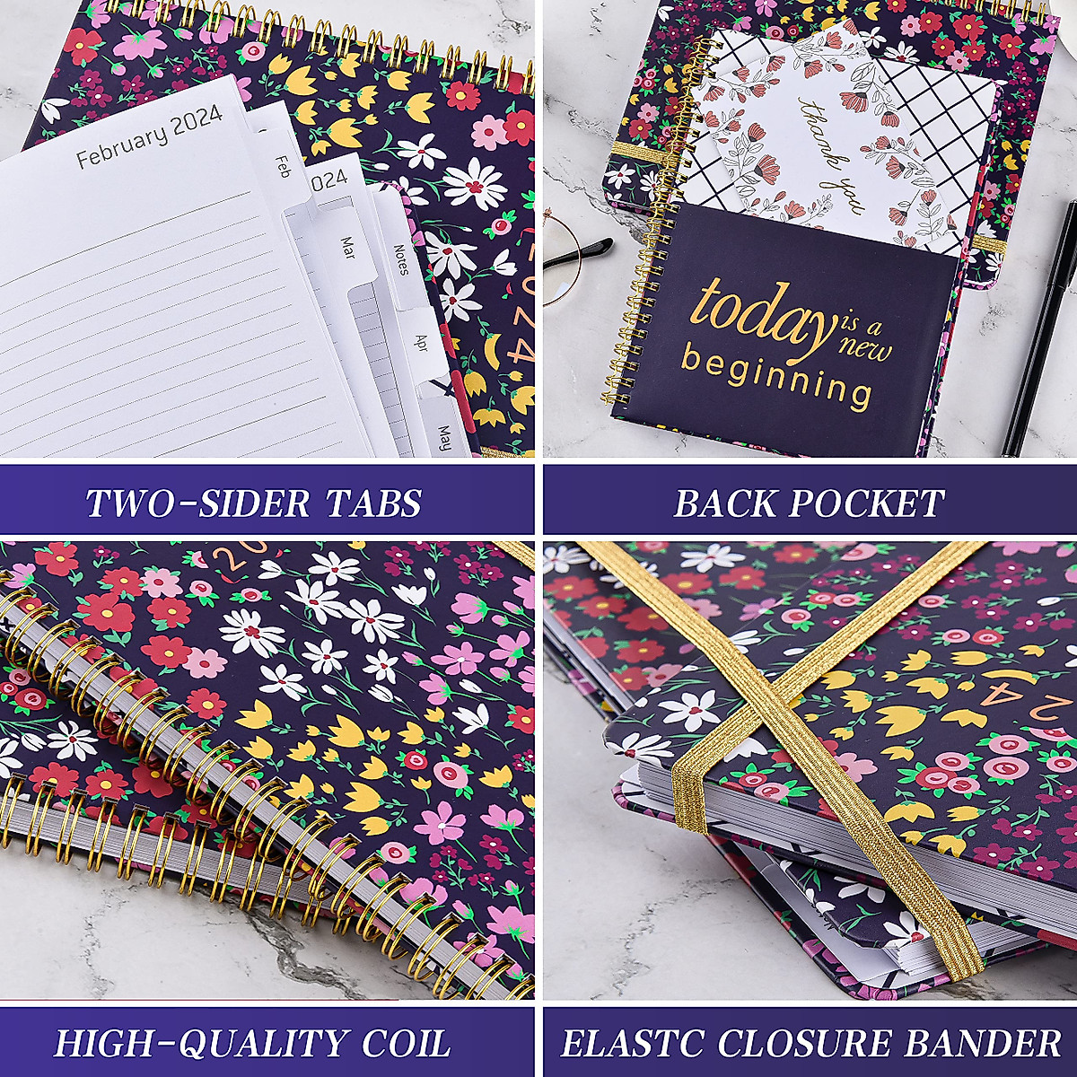 2024 Academic Planner - Planner 2024 Weekly & Monthly Planner with Tabs, 6.3" x 8.5", Jan 2024-Dec 2024, Daily Planner Yearly Agenda Calendar Organizer