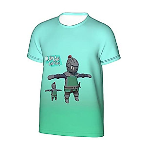 Teen Boys and Girls with Round Neck T-Shirt, 3D Print with Human Fall Flat for Teengers,Boys,Girls.3-X-Small